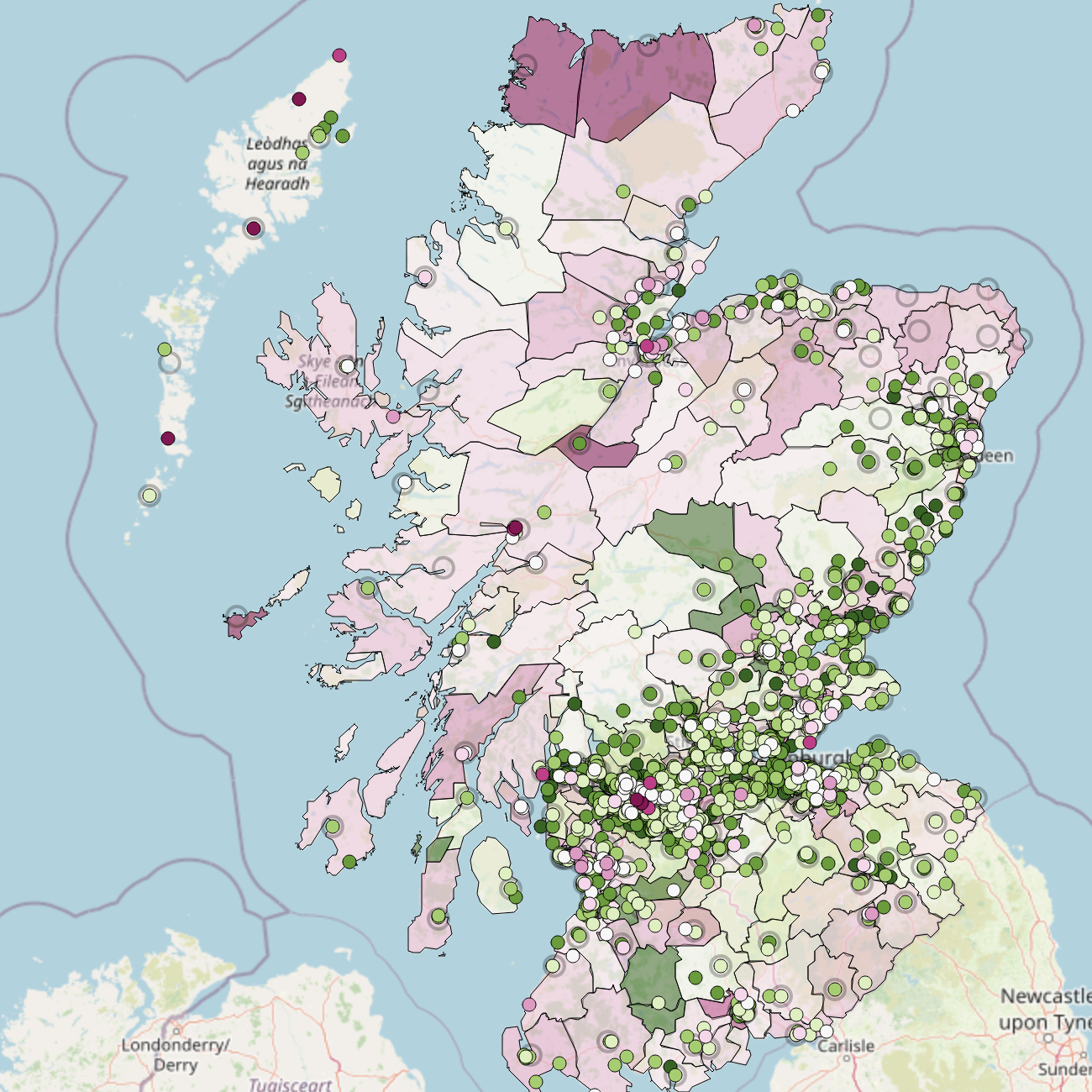 Primary And Secondary School Ranking Map Of Scotland Primary And Secondary School Ranking Map Of Scotland